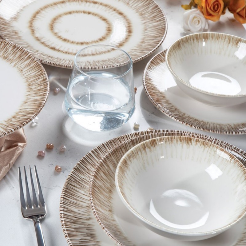 Порцеланов сервиз за хранене 24 части Ирис FARIKA на изгодна цена dshome